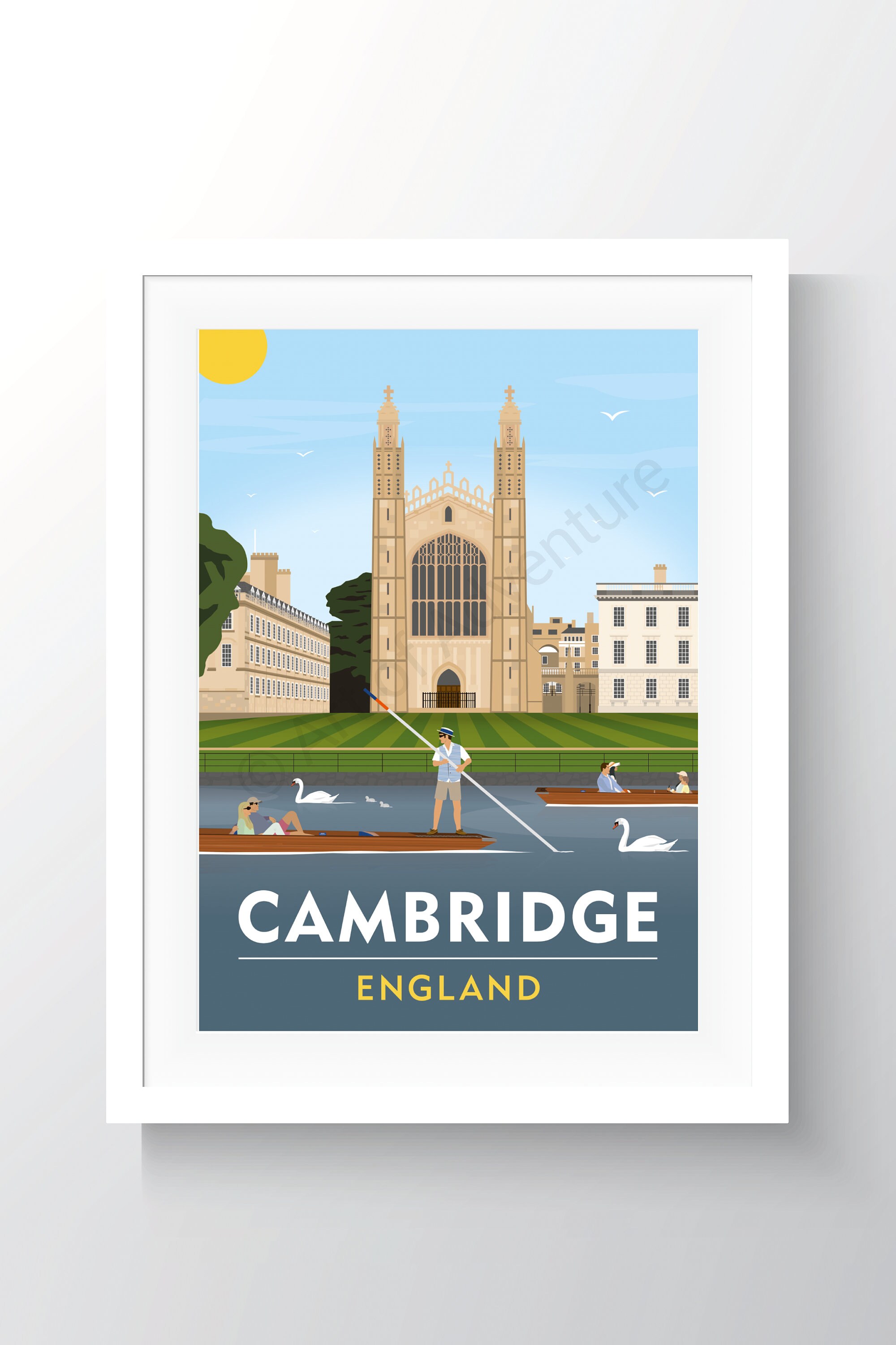 Cambridge Poster / A4 or A3 Print / England / Travel Poster - Etsy UK