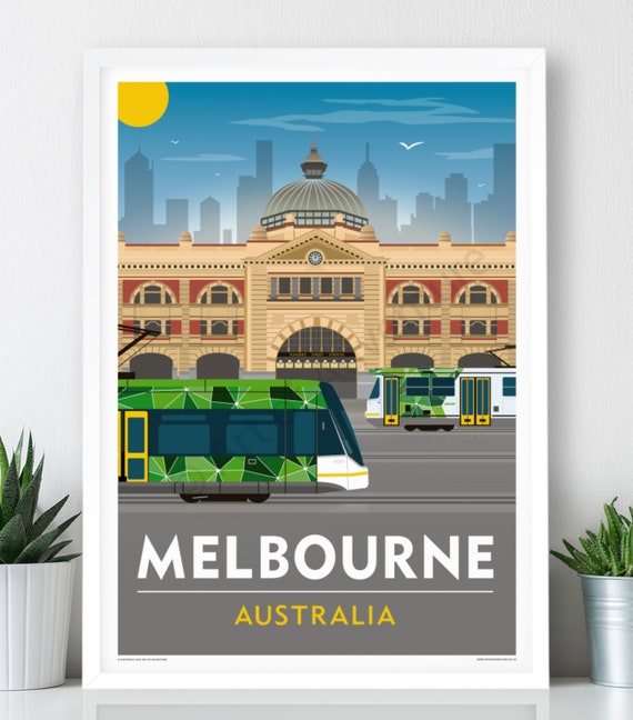 Melbourne City Large Poster / A2 A1 A0 Print / Travel - Etsy