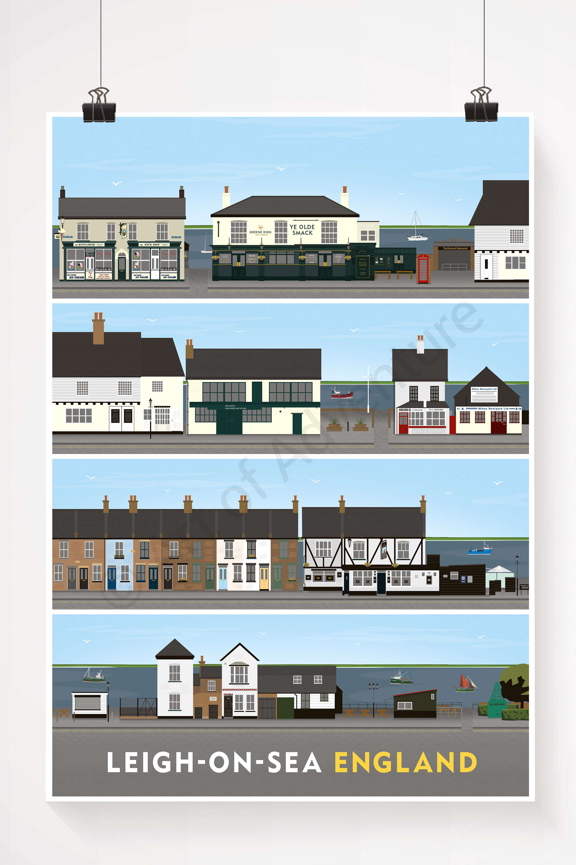 Old Leigh Buildings Leigh-on-sea Poster / A4 or A3 Print / - Etsy