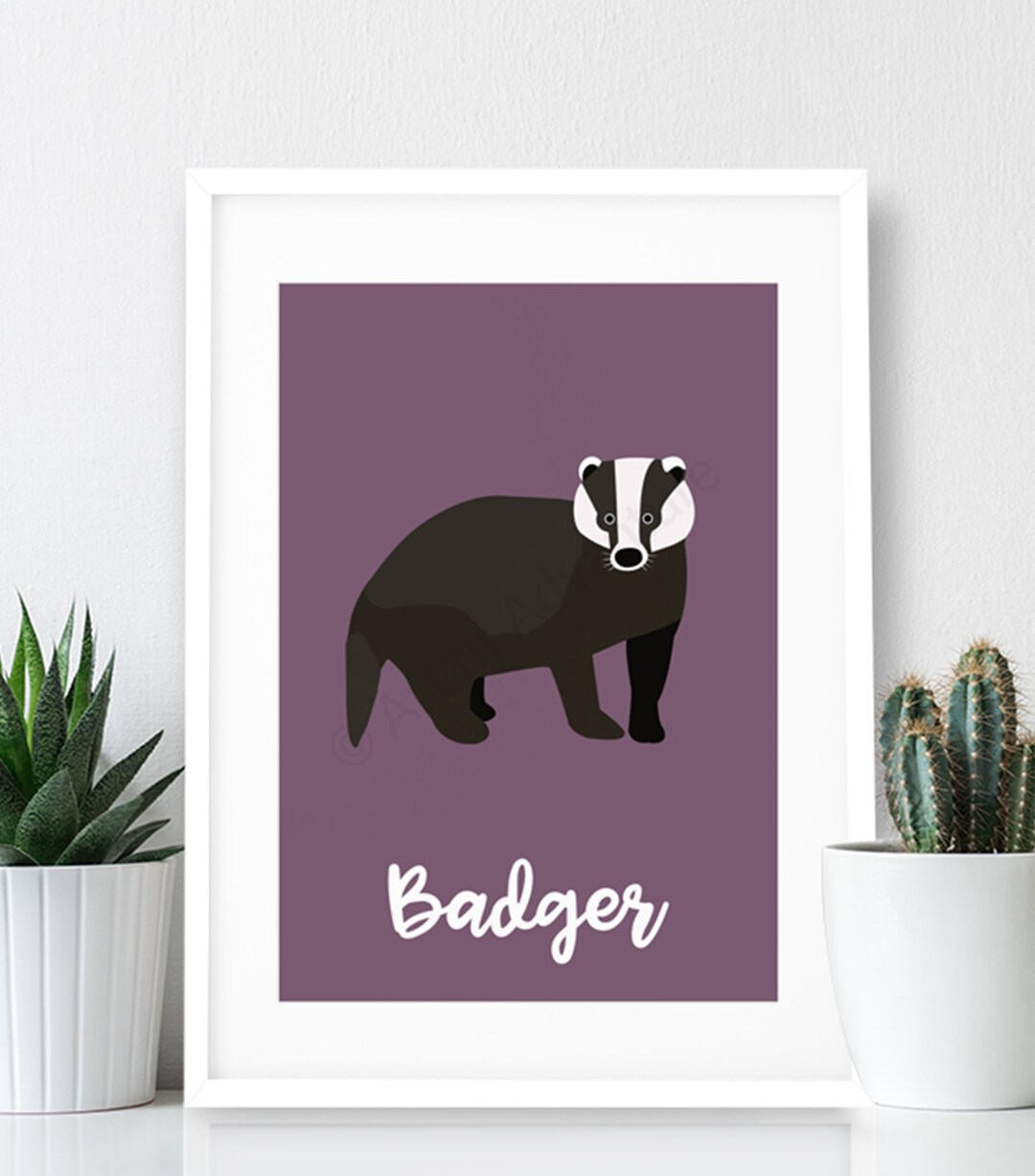 Badger Poster: Art Print (A4 or A3) - Etsy