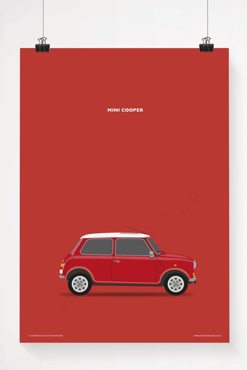 Mini Cooper Poster / A3 Print / Car Poster / Car Print / | Etsy