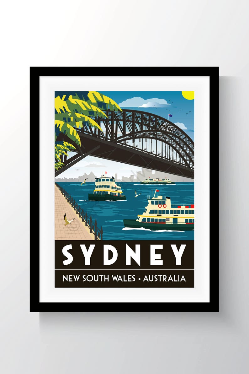 Harbour Bridge Sydney Poster / A4 or A3 Print / Australia / - Etsy