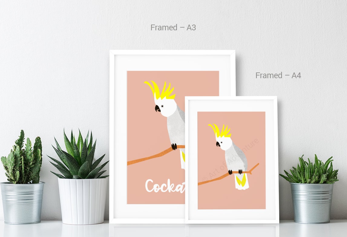 Cockatoo Poster / A4 or A3 Print / Animal Print / Australian - Etsy