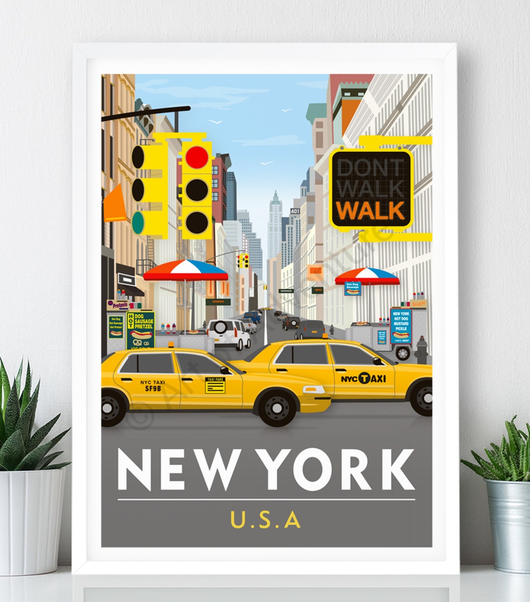 New York – Large Poster / A2, A1, A0 Print / Travel Poster / Vintage ...