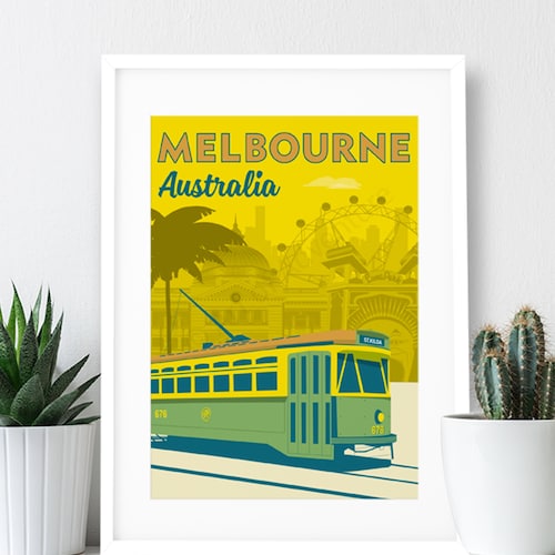 Melbourne Print Victoria Art Australia Poster Travel - Etsy