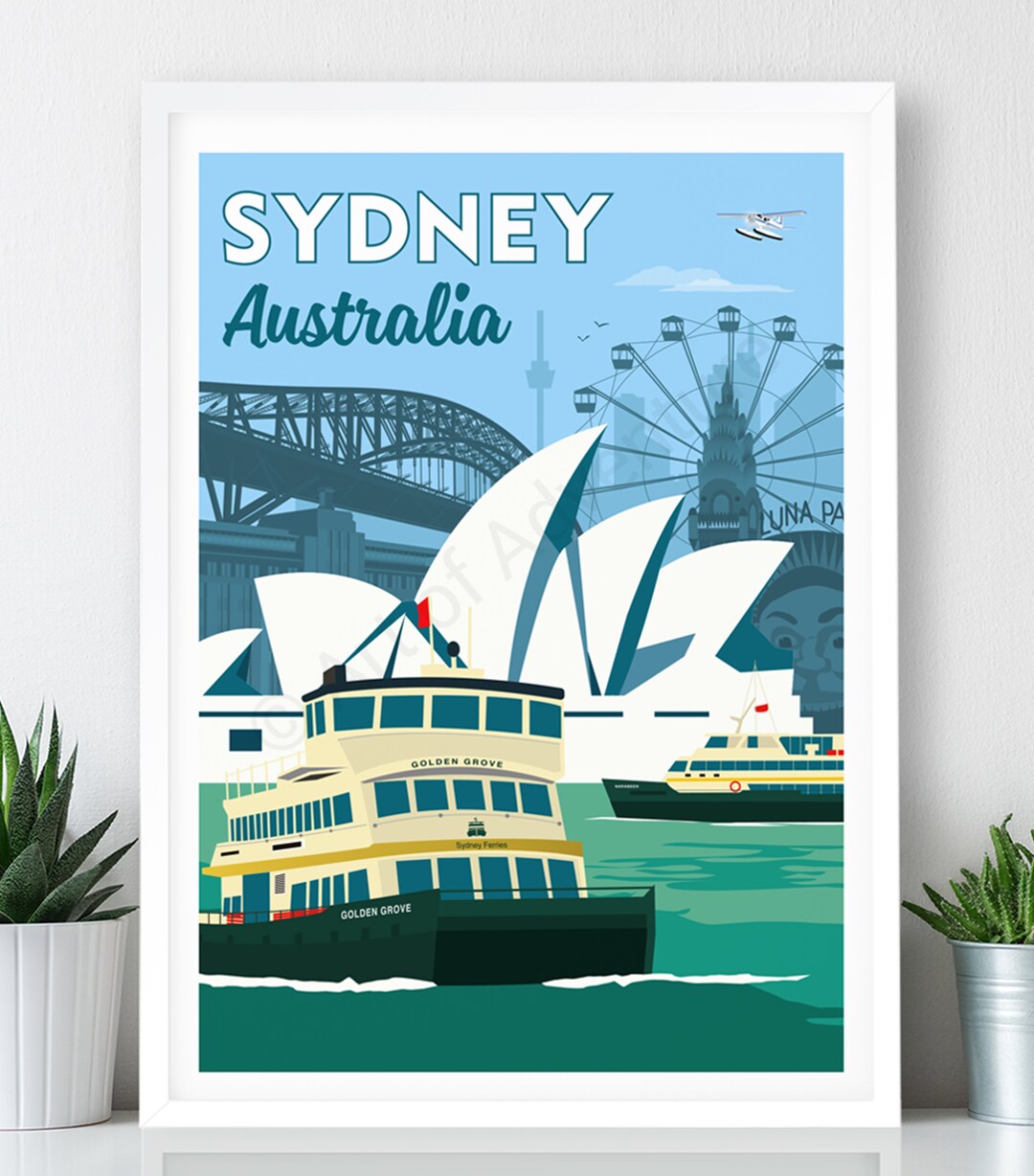 Sydney – Large Poster / A2, A1, A0 Print / Travel Poster / Vintage ...