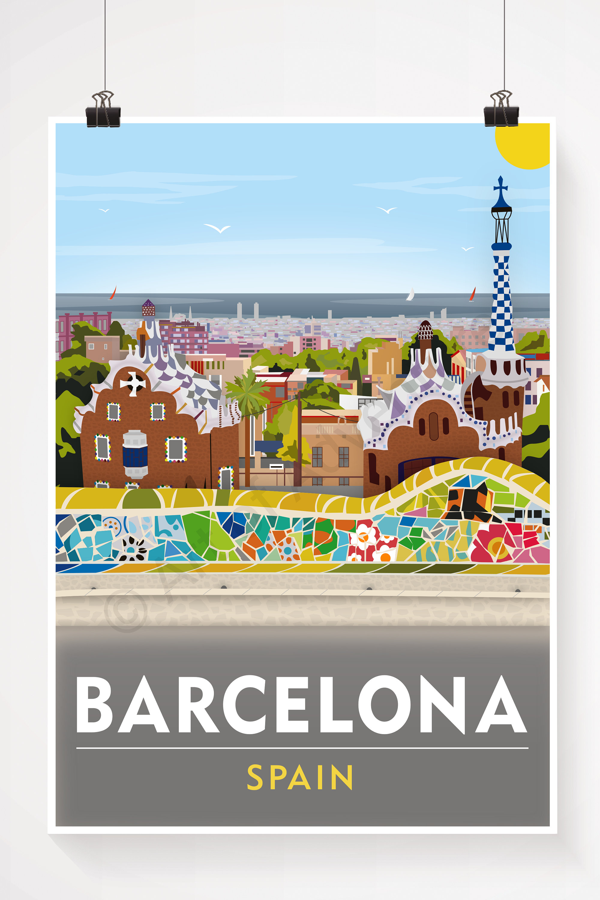 Barcelona Spain Poster / A4 or A3 Print / Travel Poster / - Etsy Ireland