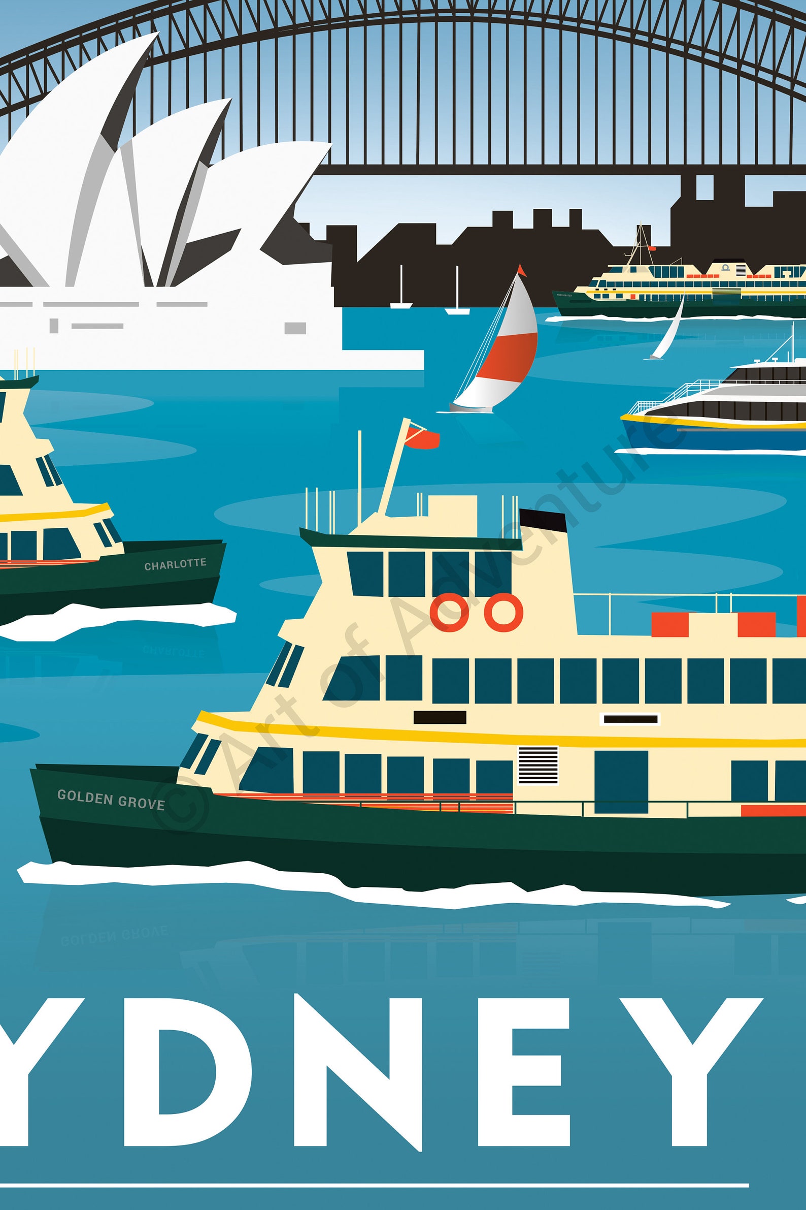 Sydney Ferries Australia Poster / A4 or A3 Print / Travel - Etsy Australia