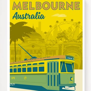 Melbourne – australia Poster / A4 or A3 Print / Travel Poster / Vintage ...