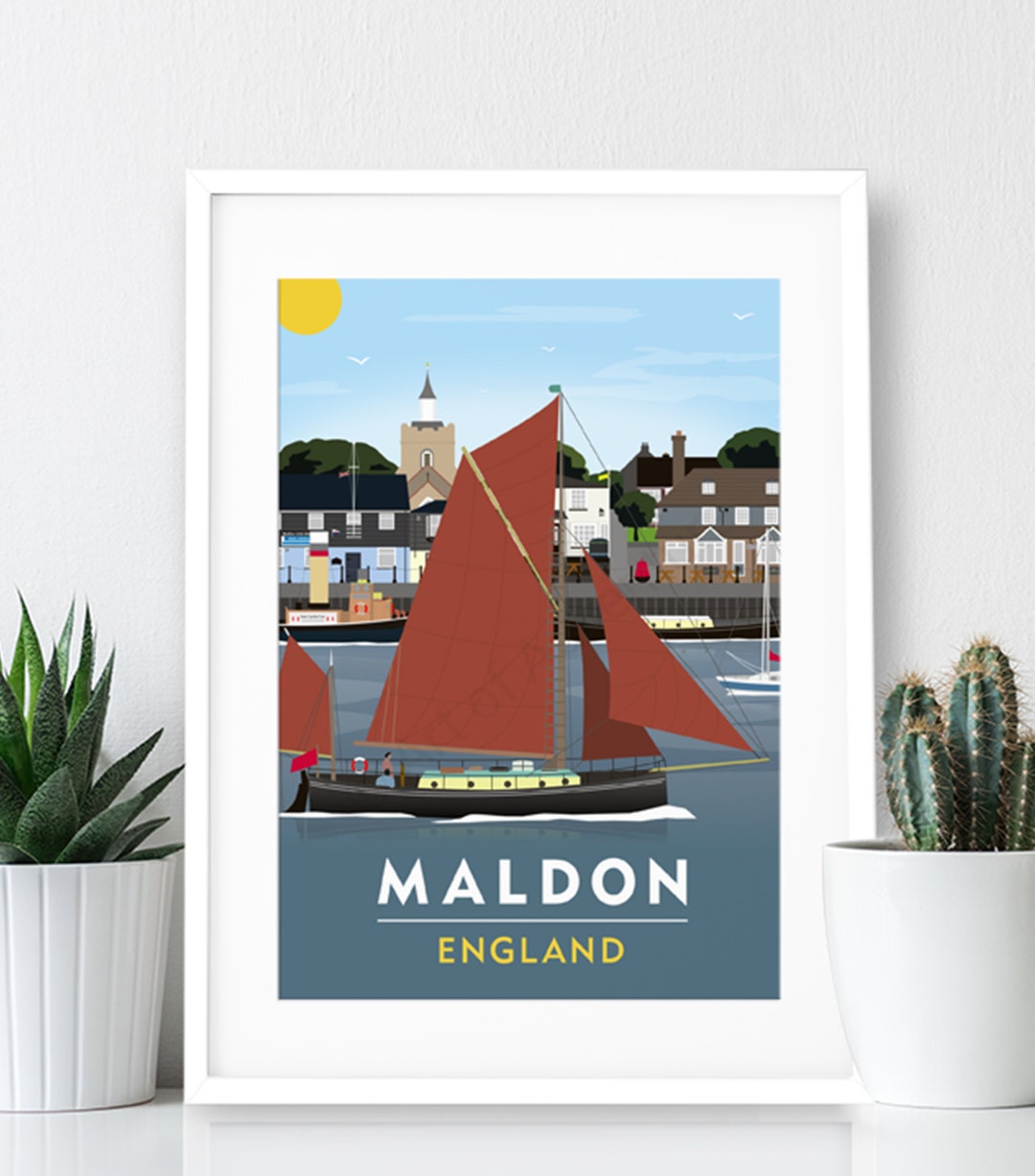 Maldon – Poster / A4 or A3 Print / England / Essex / Travel Poster ...