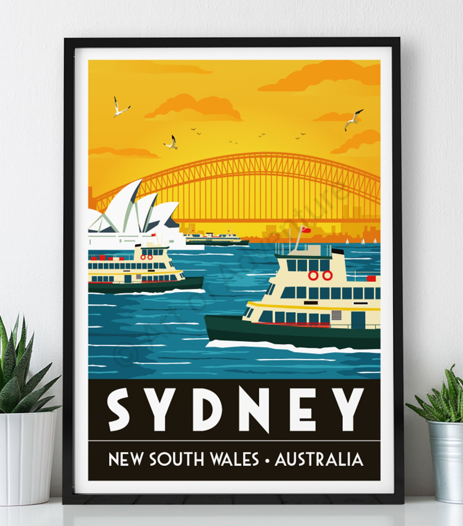 Sydney Ferries Large Poster / A2 A1 A0 Print / Australia / - Etsy