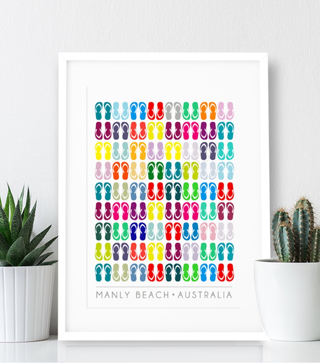 Flip Flops – Manly Beach Poster / A3 Print / Australia / Travel Poster ...