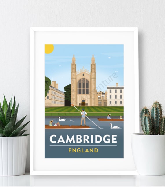 Cambridge Poster / A4 or A3 Print / England / Travel Poster - Etsy UK