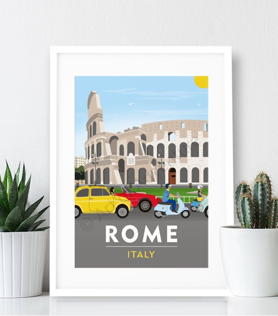 Rome Italy Poster / A4 or A3 Print / Travel Poster / Vintage - Etsy