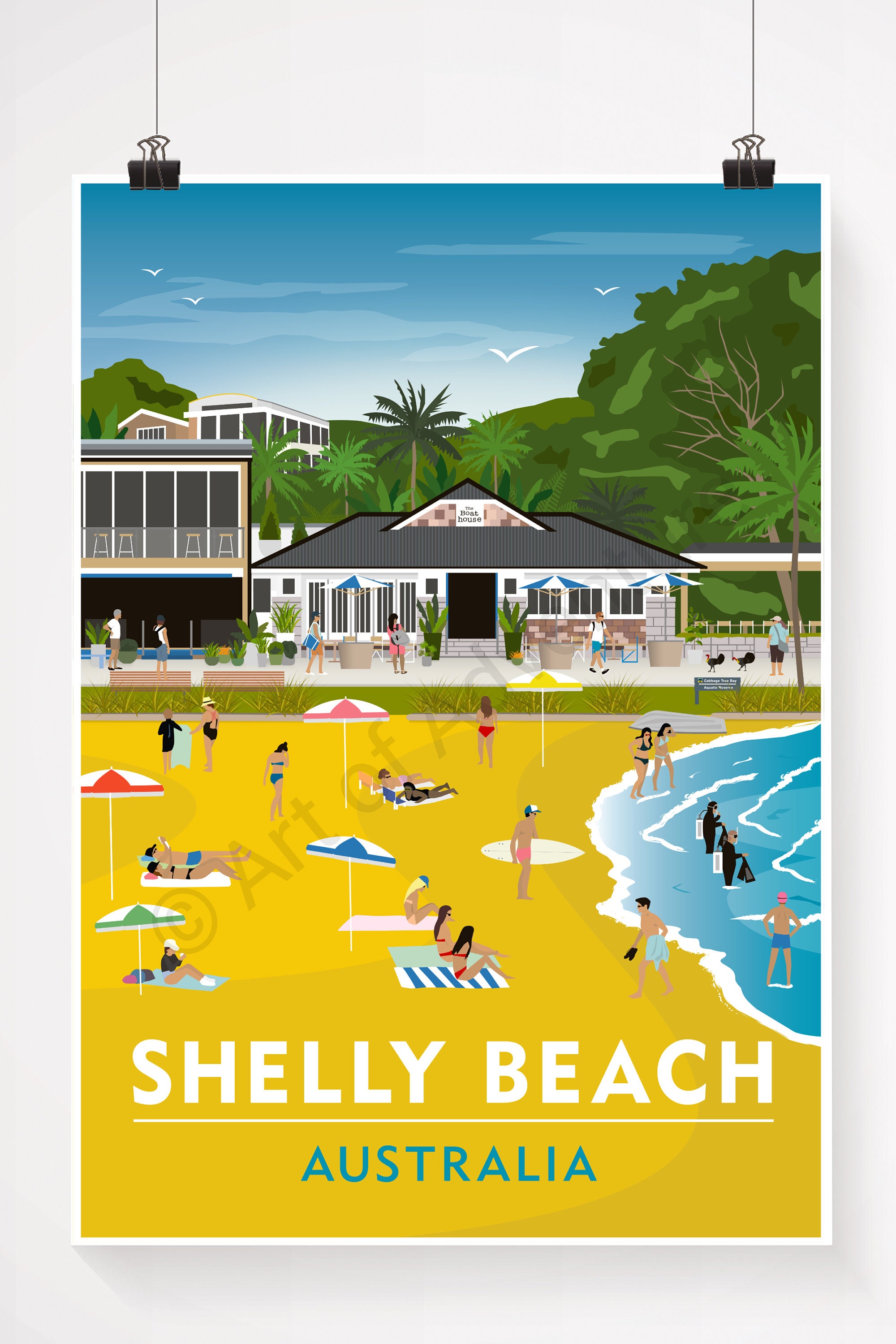 Shelly Beach Australia Poster / A4 or A3 Print / Travel - Etsy Australia