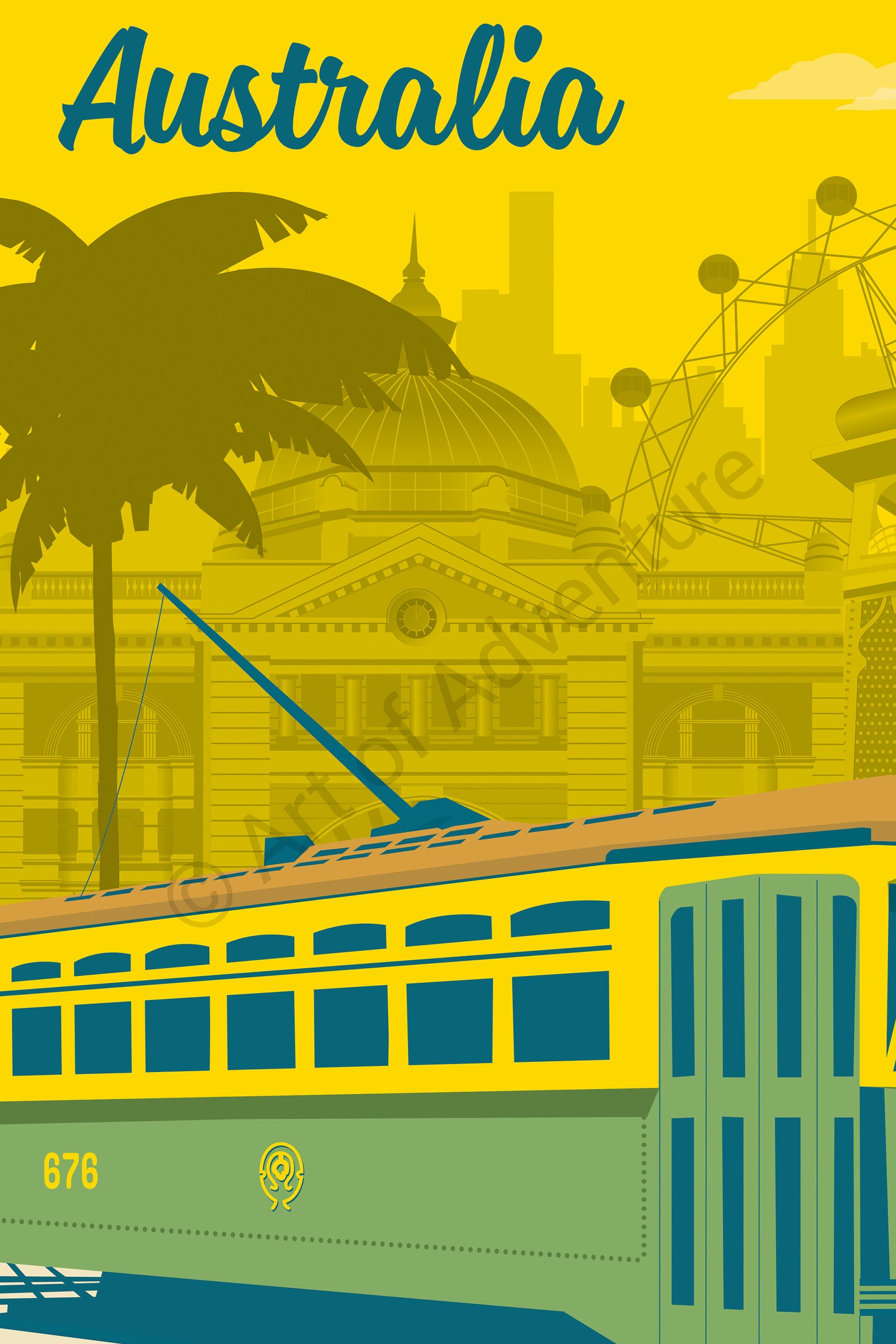 Melbourne australia Poster / A4 or A3 Print / Travel Poster - Etsy