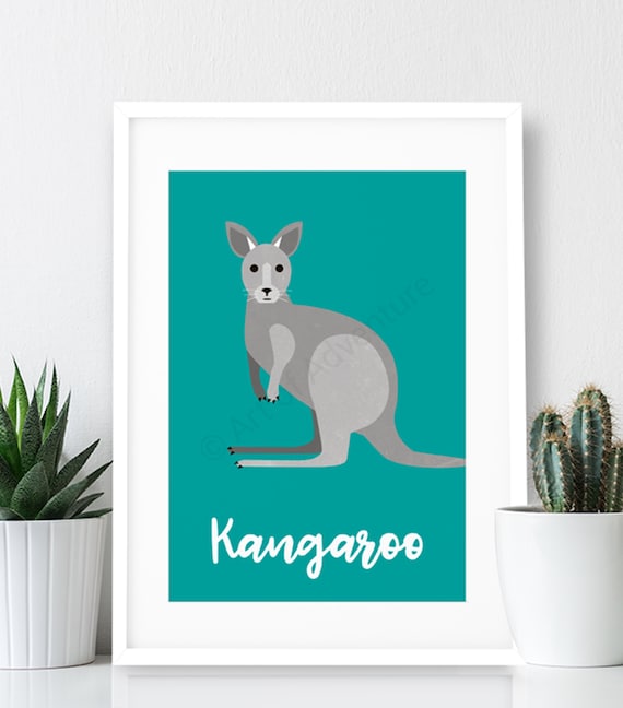 Kangaroo Poster / A3 Print / Animal Print / Australian | Etsy