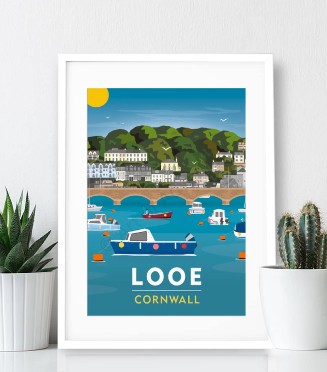 Looe, Cornwall Travel Poster: Art Print (A4 or A3) - Etsy