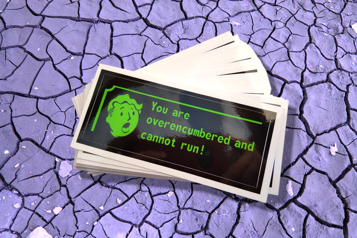 FALLOUT You Are Overencumbered sticker | Etsy