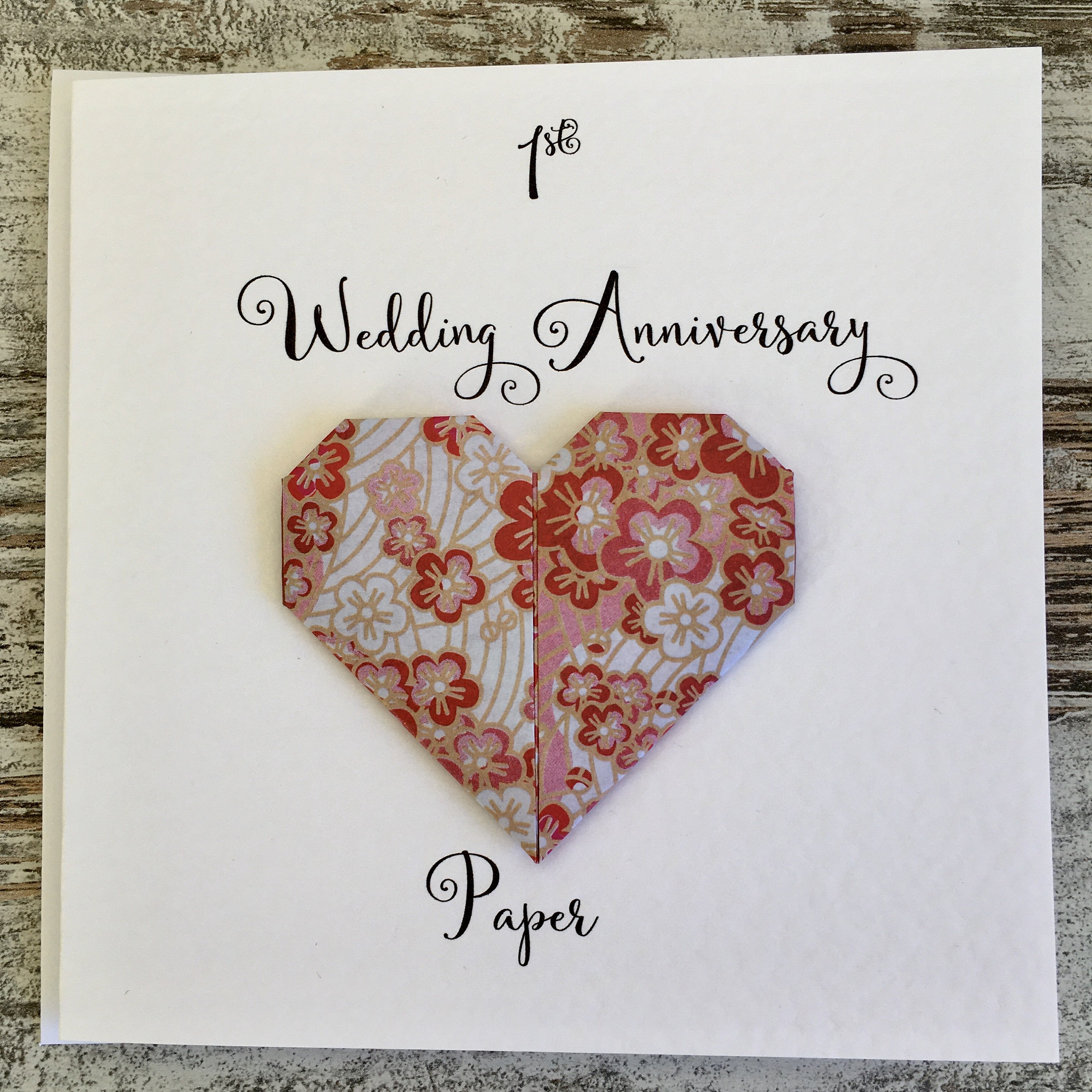 1st Wedding Anniversary Card Paper 1st Anniversary Card - Etsy UK