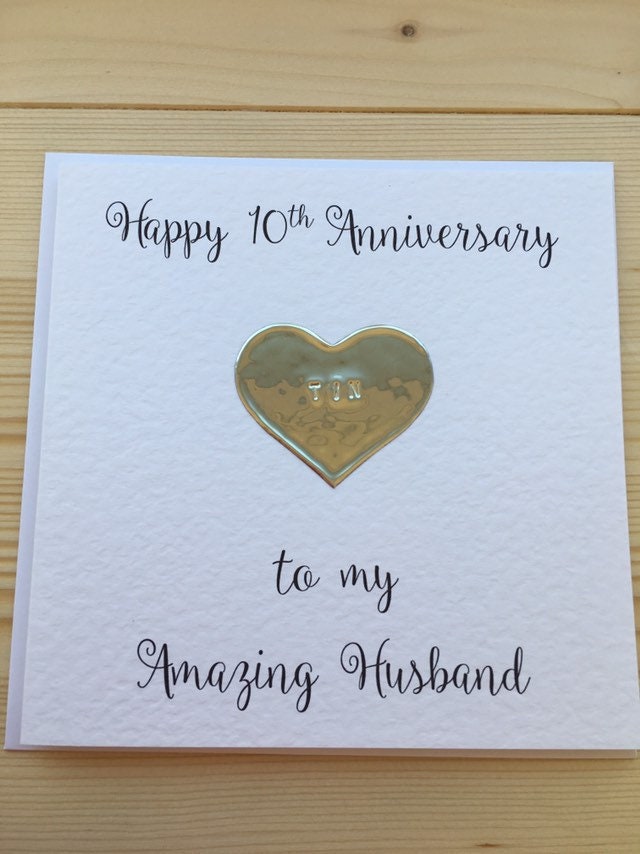 10th Wedding Anniversary Card Tin Ten Years Marriage Etsy UK 10th Wedding Anniversary Card Tin Ten Years Marriage Etsy UK