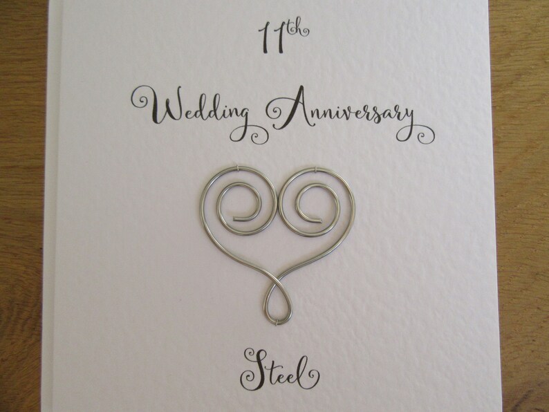 11th Wedding Anniversary Card Steel Heart Eleven Years Etsy 11th Wedding Anniversary Card Steel Heart Eleven Years Etsy