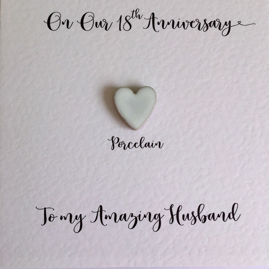 18th Wedding Anniversary Card Porcelain Traditional Gift - Etsy UK