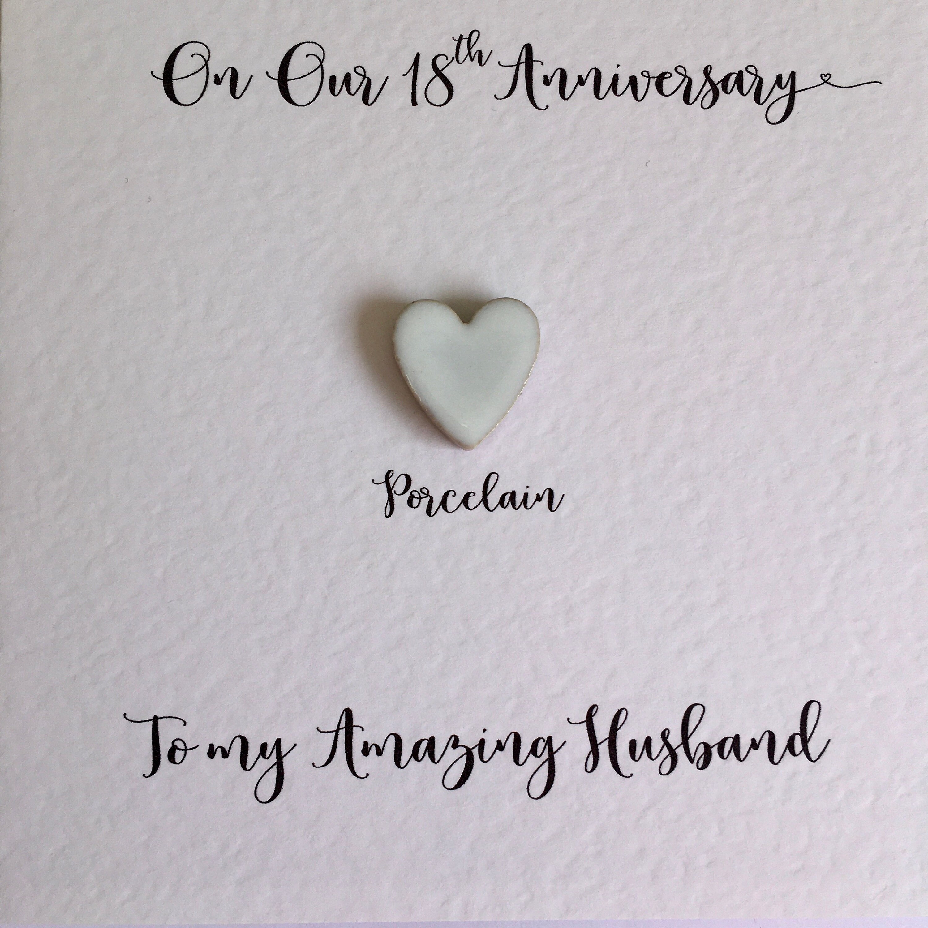 18th Wedding Anniversary Card Porcelain Traditional Gift - Etsy UK