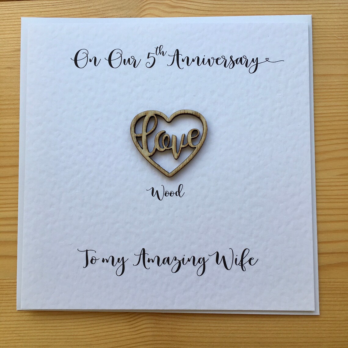 5th Wedding Anniversary Card 5th Anniversary Card Wife Etsy