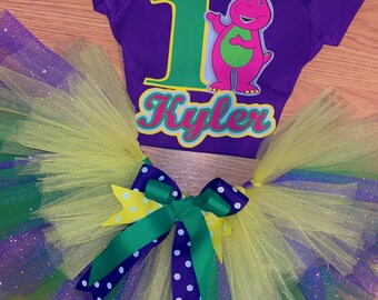 Barney Tutu Set, Barney Tutu, Barney Birthday Outfit, Barney Birthday ...