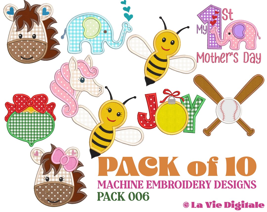 Embroidery Applique Design Bundle Kids Applique Design Bundle Kids ...
