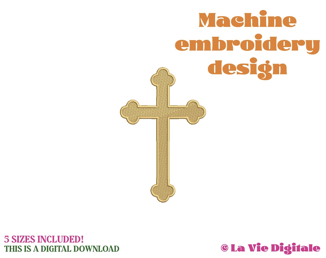 Embroidery Design - Christian Cross Embroidery Design - Machine ...