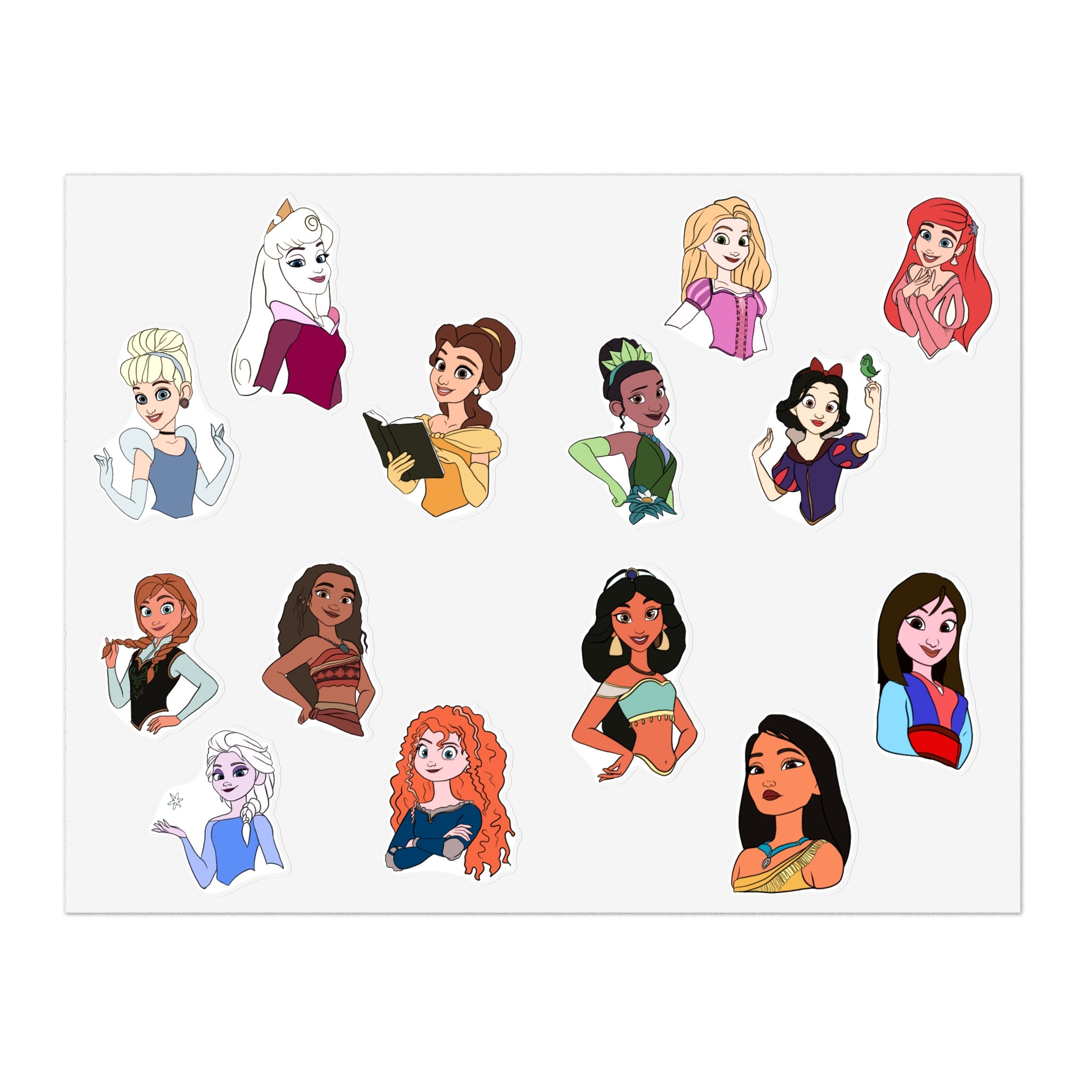 Disney Princess Sticker Sheet, Disney Princesses - Etsy
