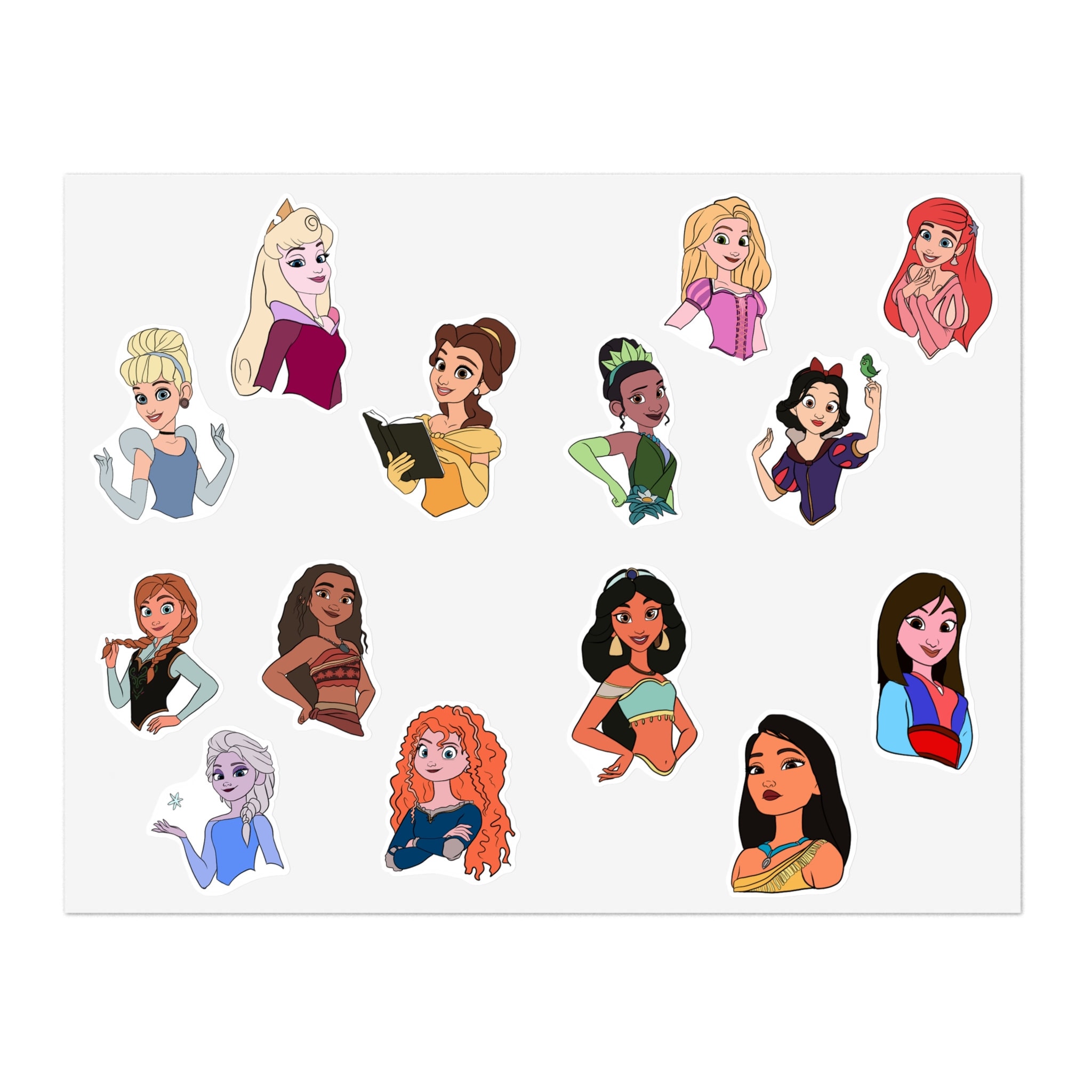 Disney Princess Sticker Sheet, Disney Princesses - Etsy