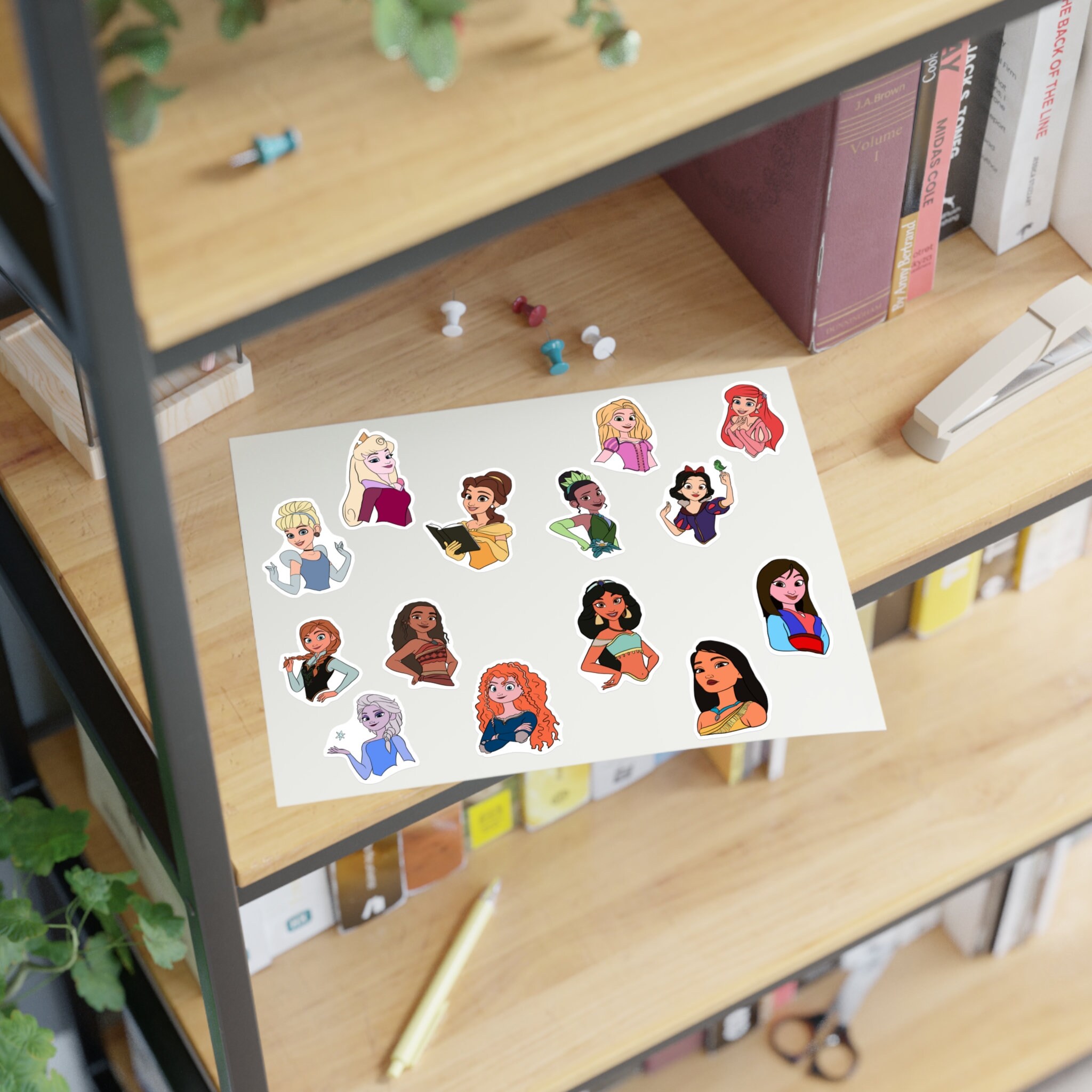 Disney Princess Sticker Sheet, Disney Princesses - Etsy