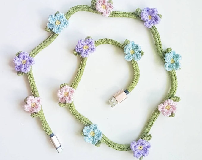 Crochet Phone Charger Crochet Leaf Vine Phone Charger - Etsy