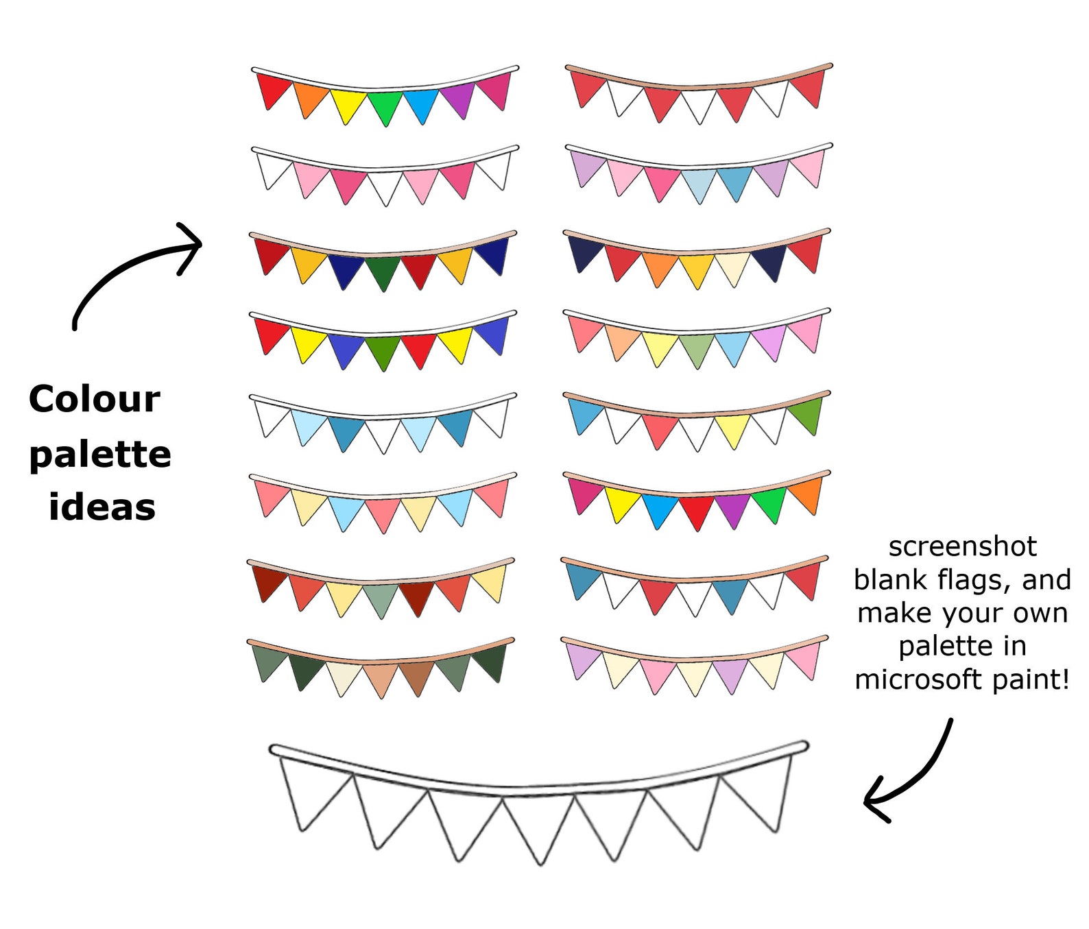 PATTERN - Crochet Mini Flag Bunting - Etsy