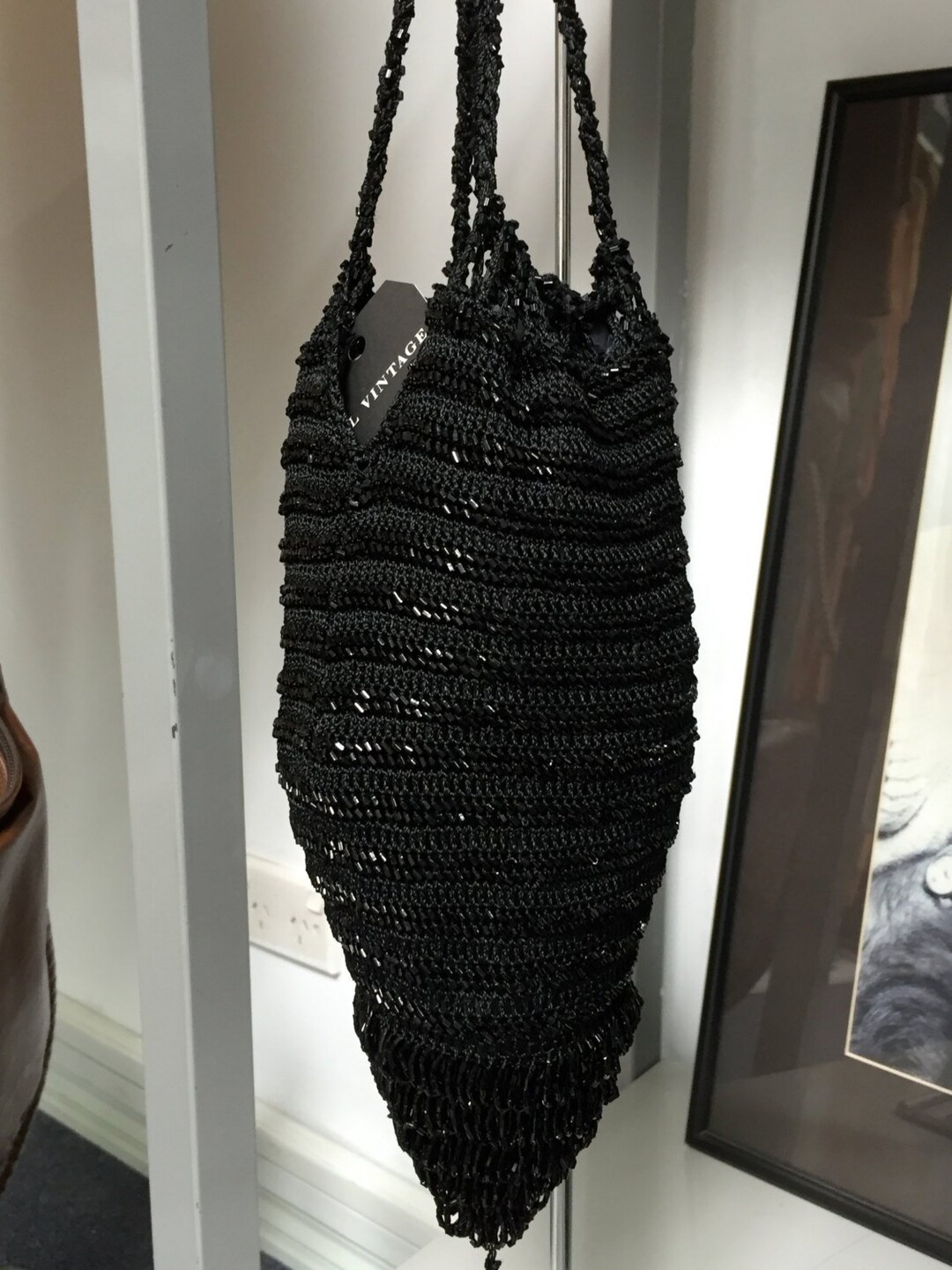 VINTAGE EVENING BAG - Black Jett Beads. With Tassel. - Etsy Denmark