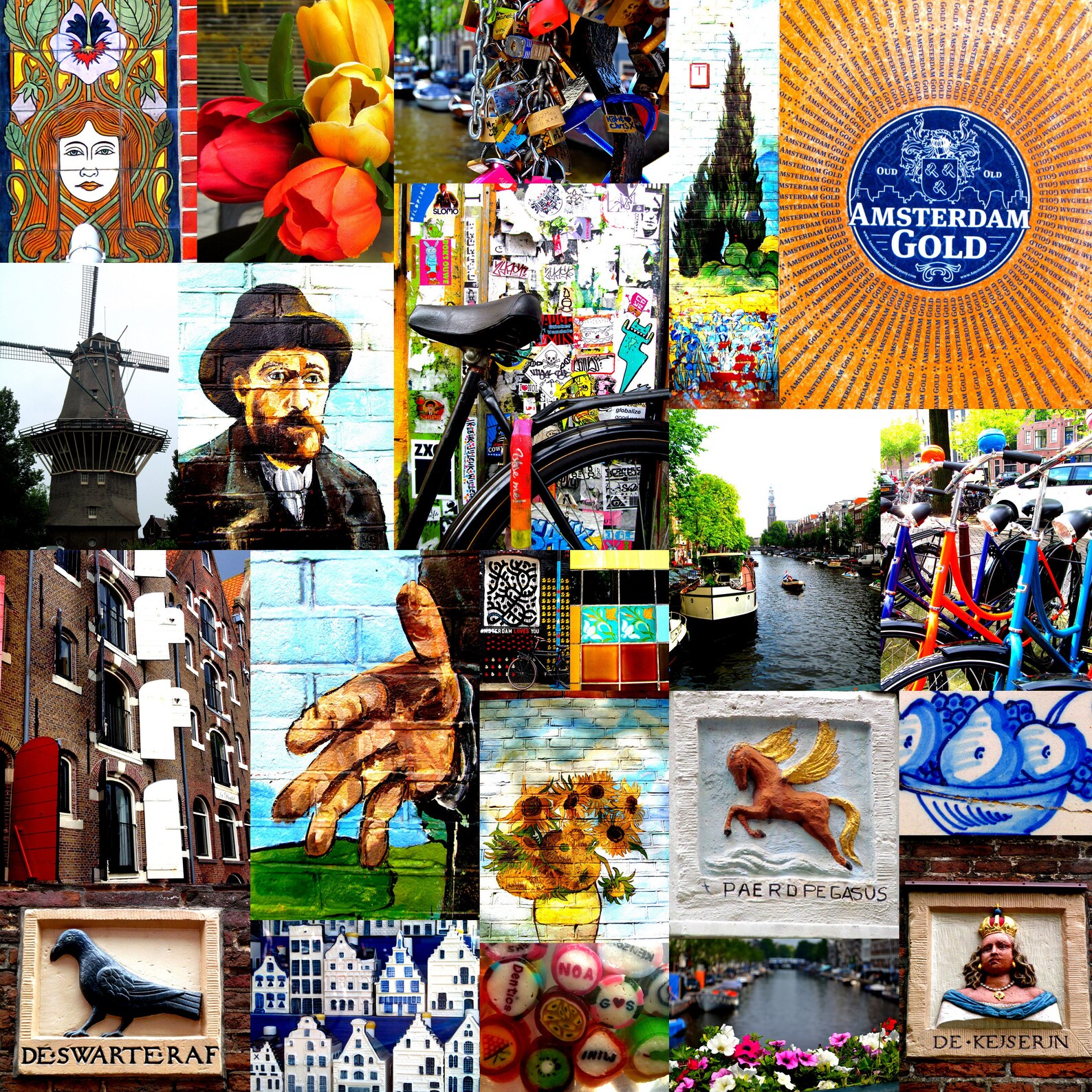 Amsterdam photographic collage.Amsterdam.Amsterdam print - Etsy.de