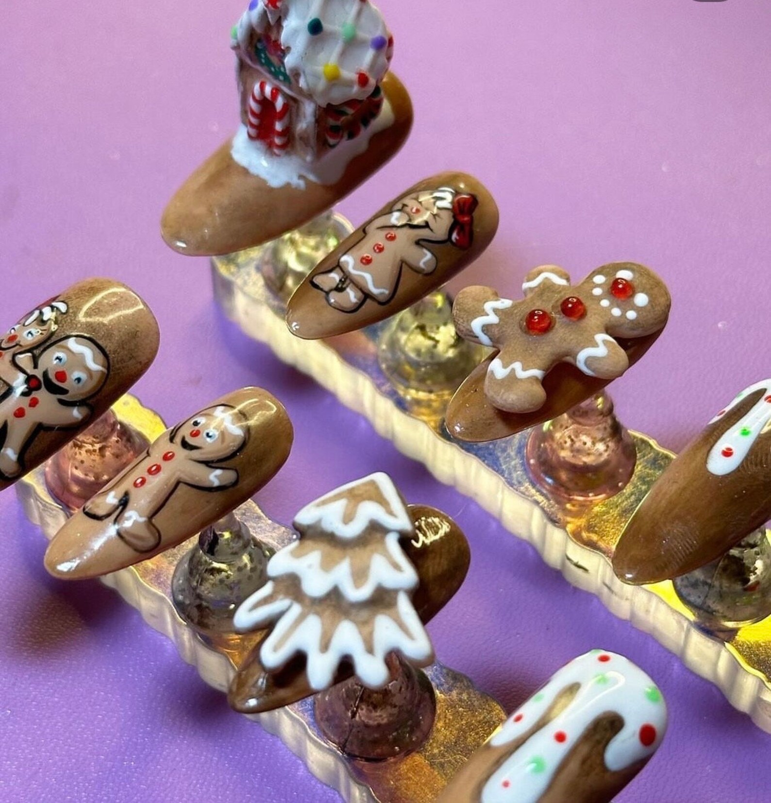 Gingerbread Land - Press on Nails - Etsy