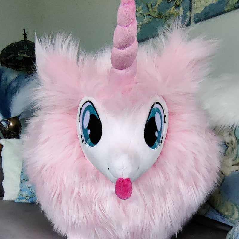 Pink Fluffy Unicorn Plush - Etsy