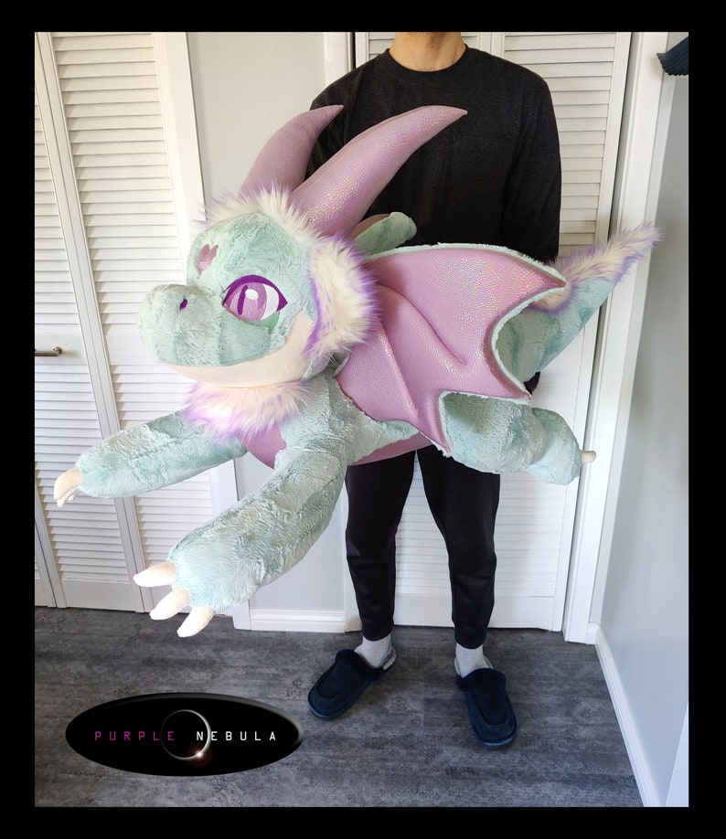 Made to Order! Life Size Baby Plush Laying Dragon Aureole - 44 Inches ...