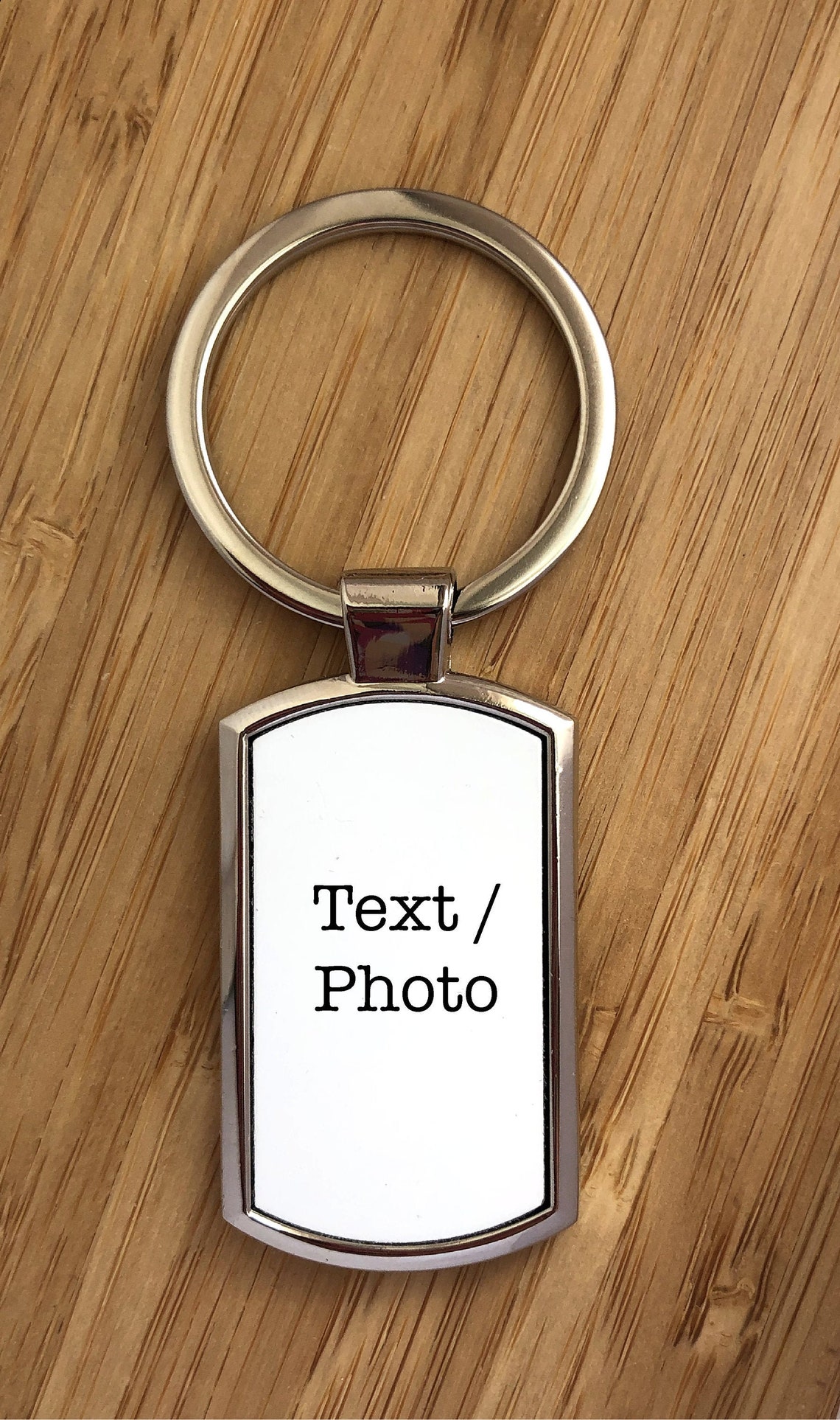 Rectangle Keyring Personalised With Text or Photo Photo - Etsy UK