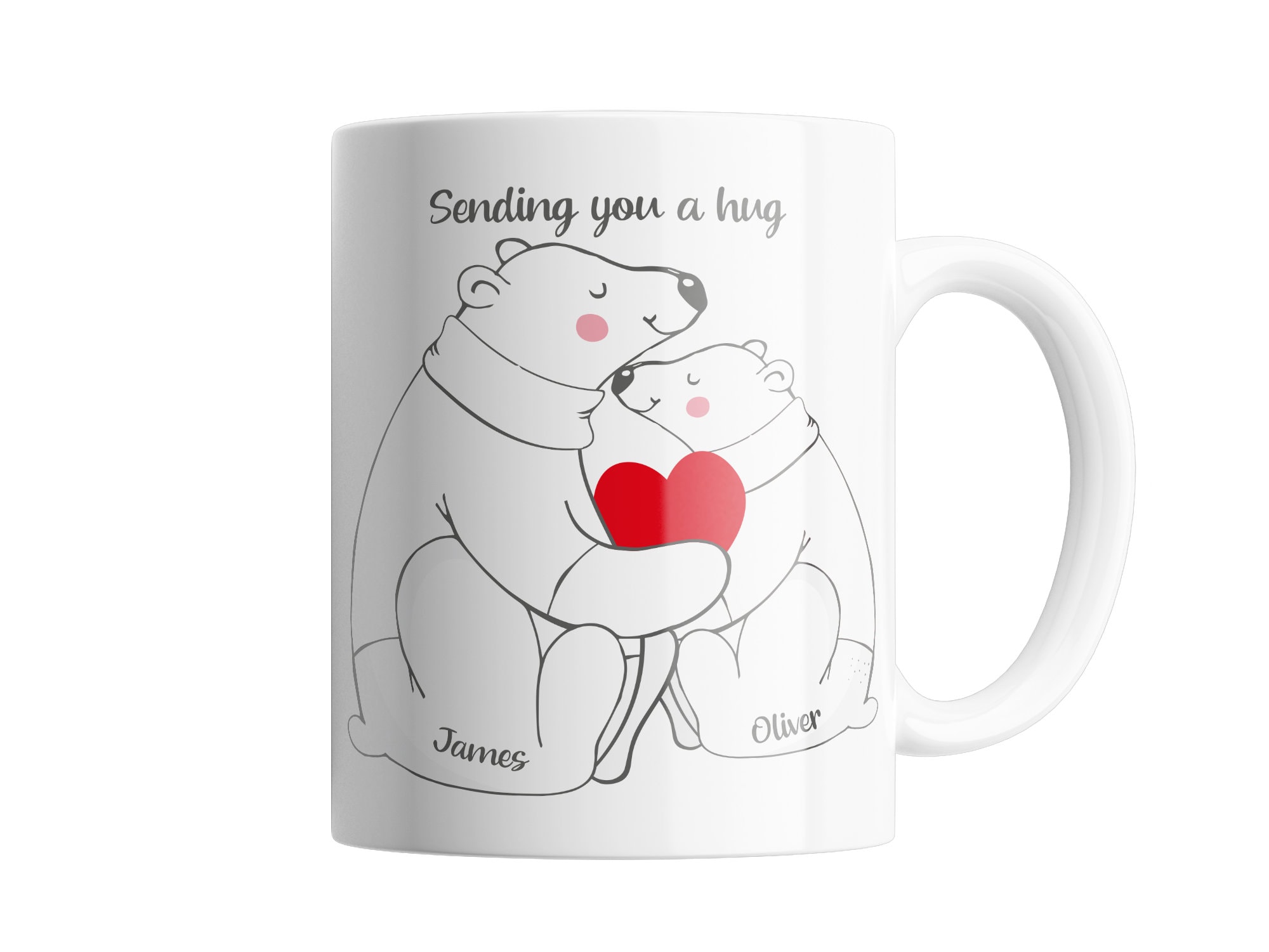Sending Hug Mug Bear Hug Personalised Mug Sending Hug - Etsy