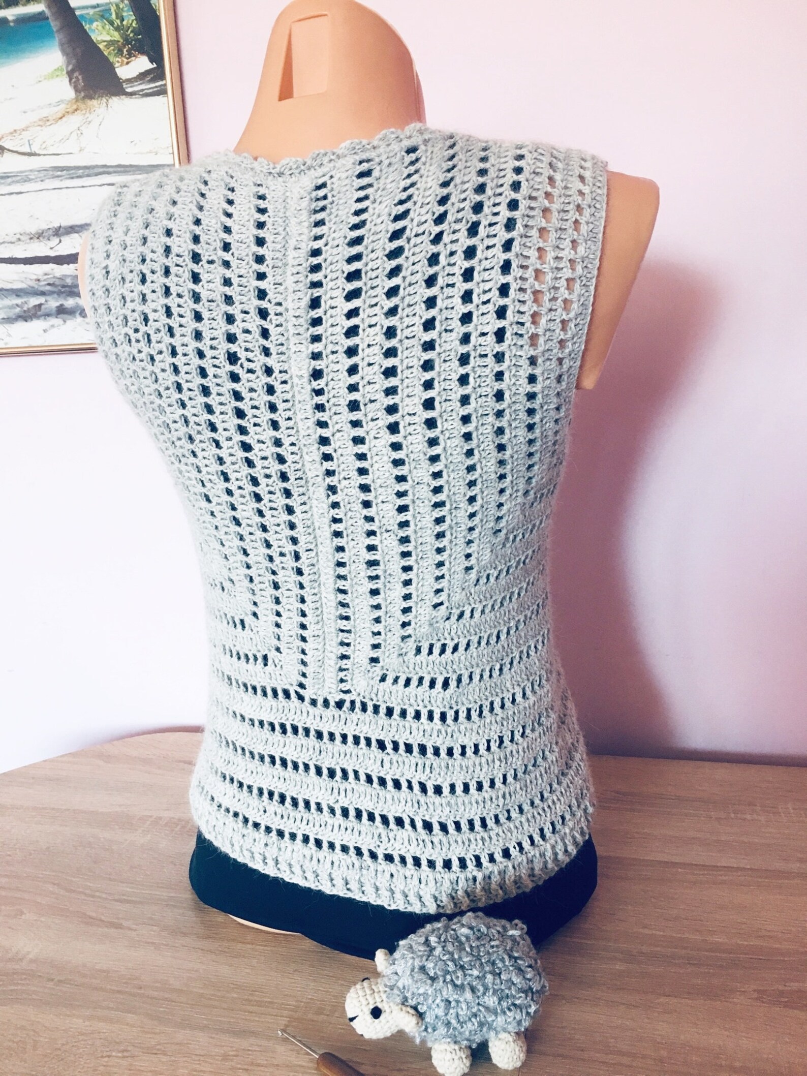 Alpaca Vest, Gray Vest, Natural Yarn Vest, Women Vest, Spring Vest ...