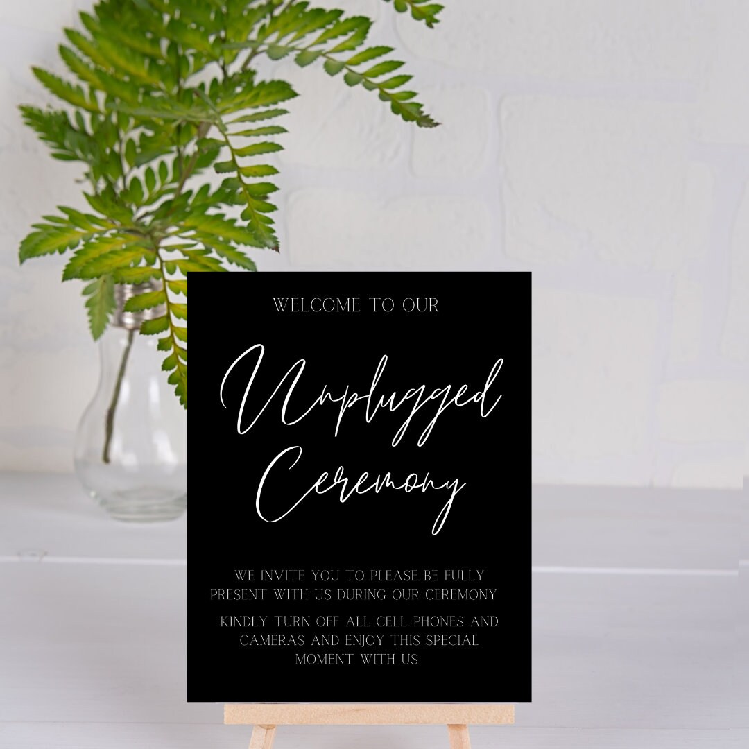Simple & Modern Unplugged Ceremony Sign Download Neutral Wedding Decor ...