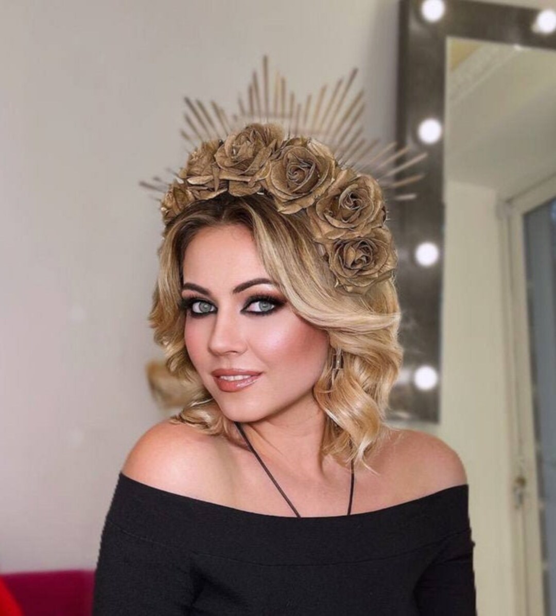 Sunburst Golden Flower Crown Festival Halloween Headdress Goddesses ...