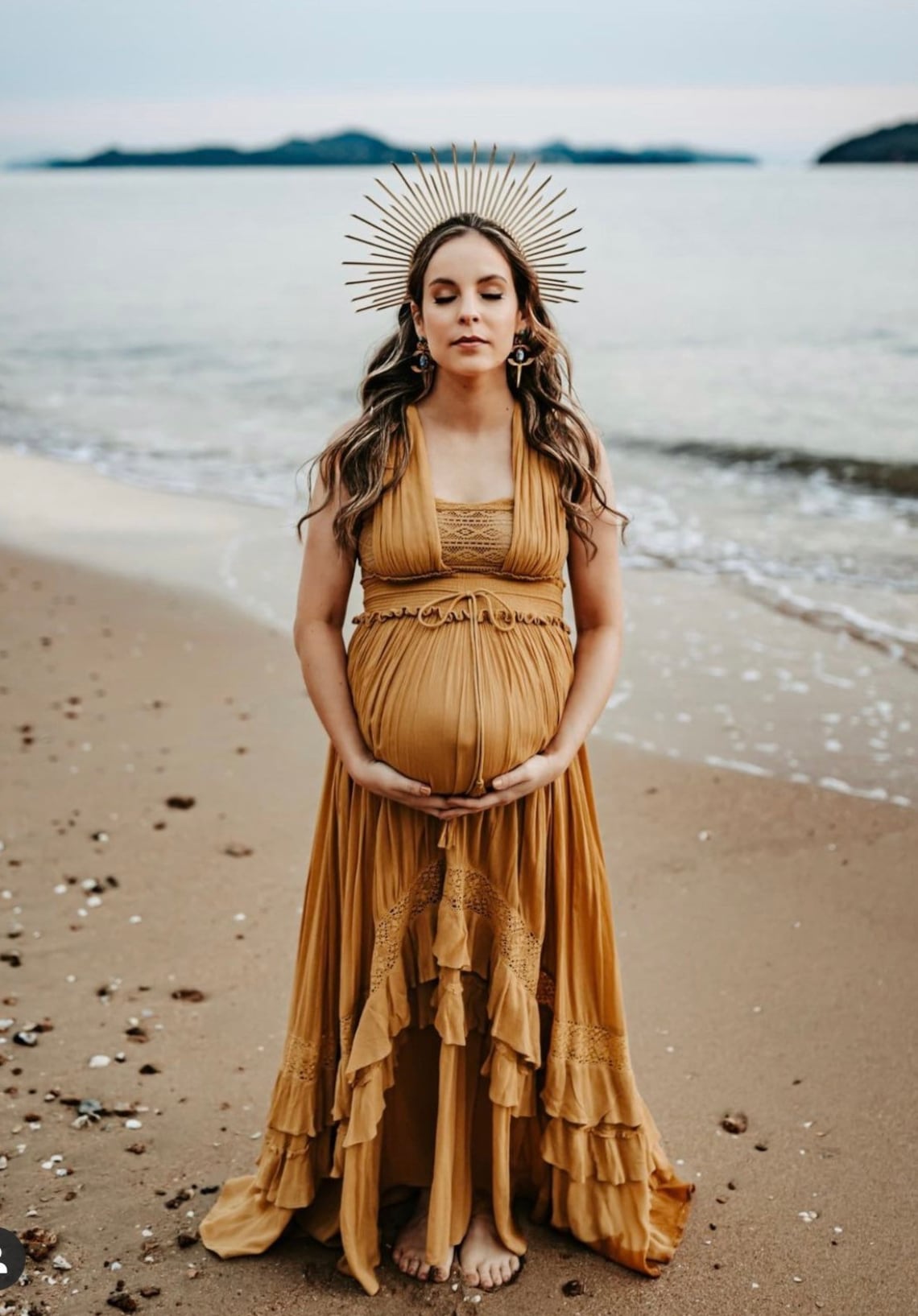 Golden Flower Crown Halo Spiked Sun Ray Sunburst Holly Crown - Etsy