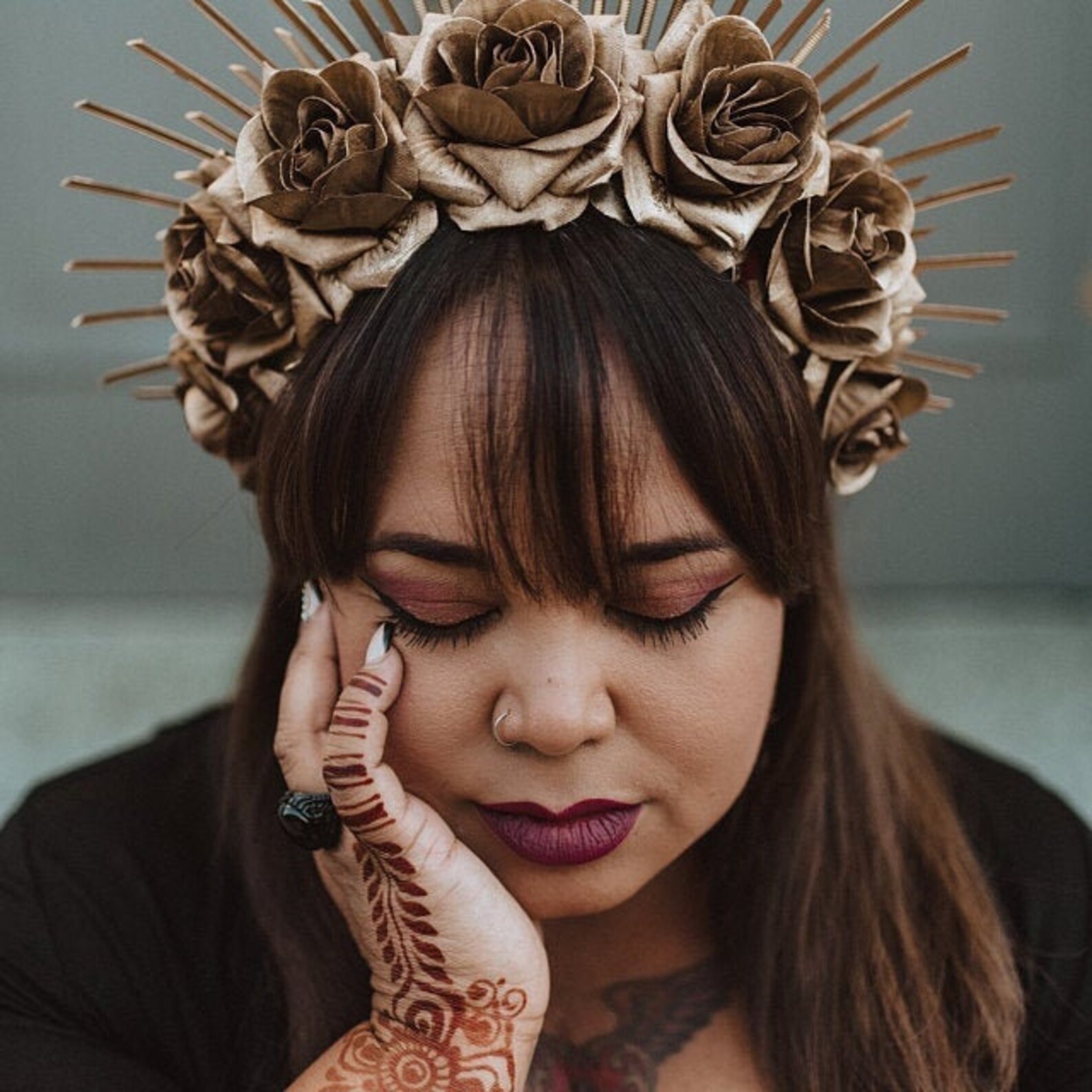 Halo Spiked Sun Ray Sunburst Holly Golden Flower Crown Crown - Etsy