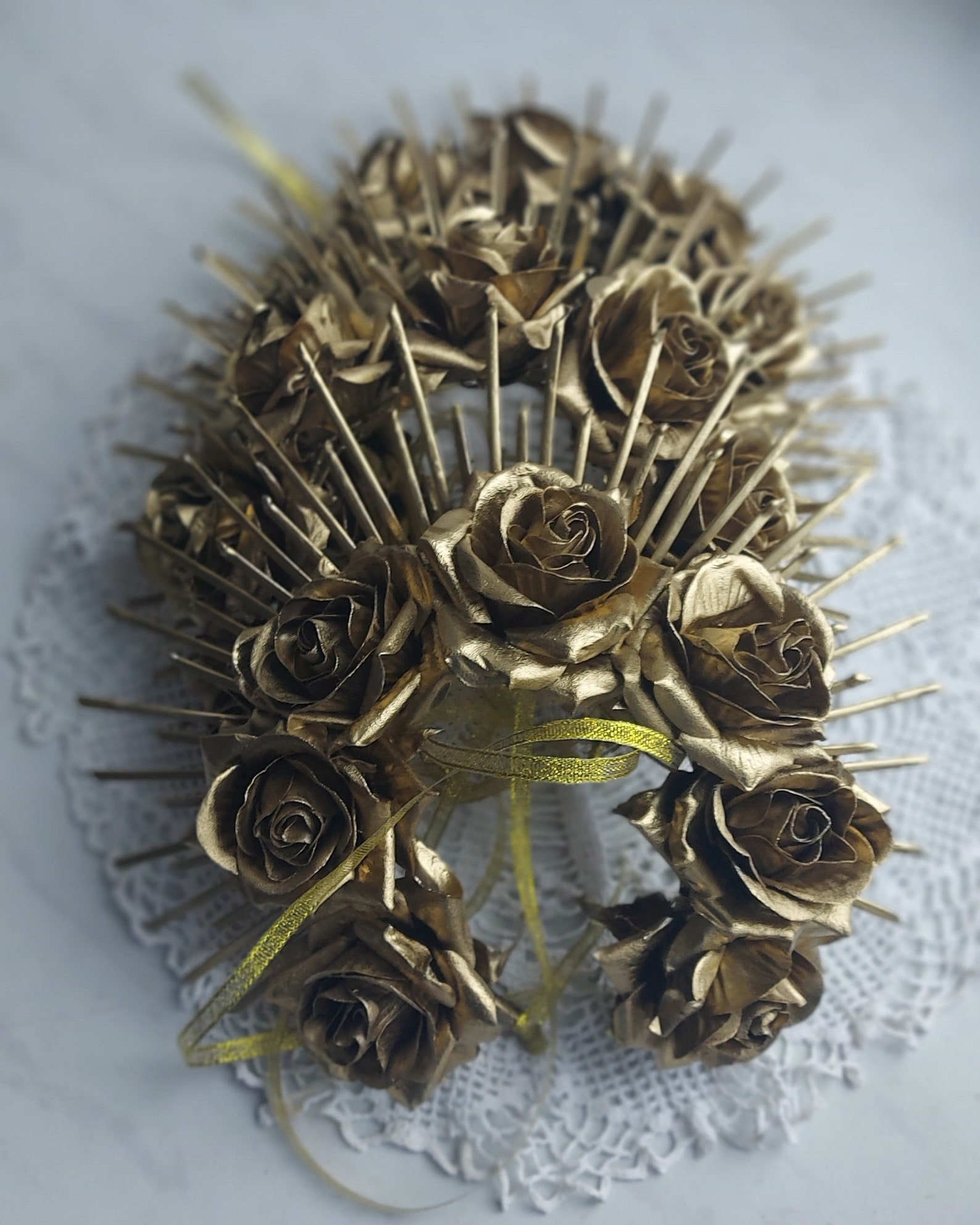 Halo Spiked Sun Ray Sunburst Holly Golden Flower Crown Crown | Etsy